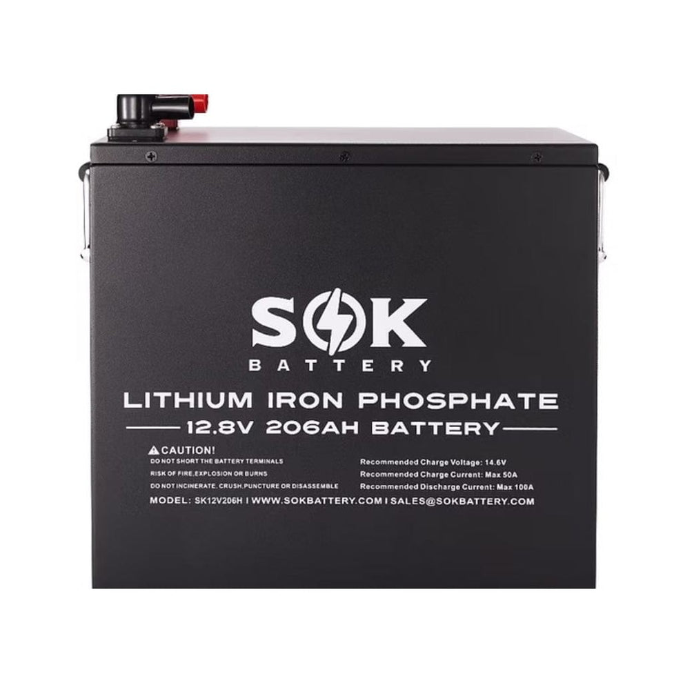 SOK Battery 12V 206Ah LiFePO4 Battery W/ Bluetooth And Built-In Heater ...