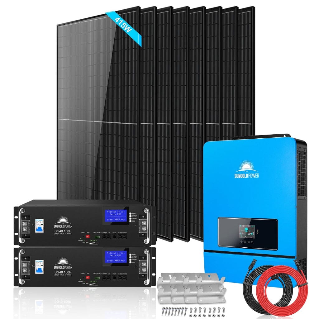 SunGoldPower SGR-8K10E 8kW Off-Grid Solar Kit | 10.24kWh | Split Phase ...